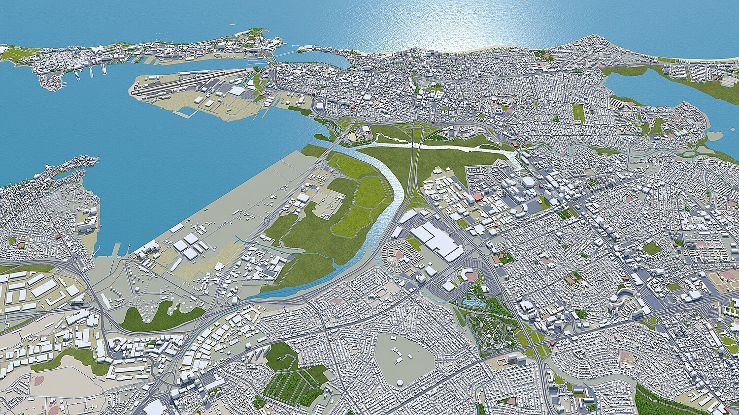 Puerto city Rico 3d model 200km