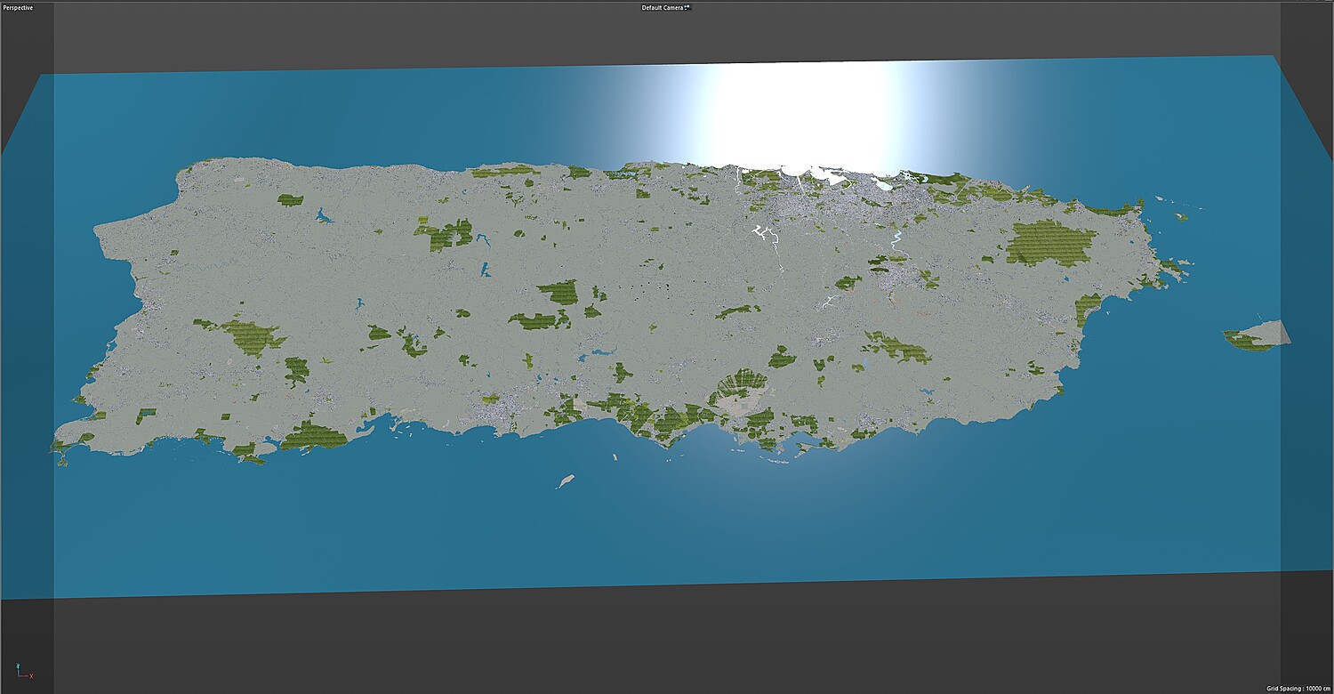 Puerto city Rico 3d model 200km