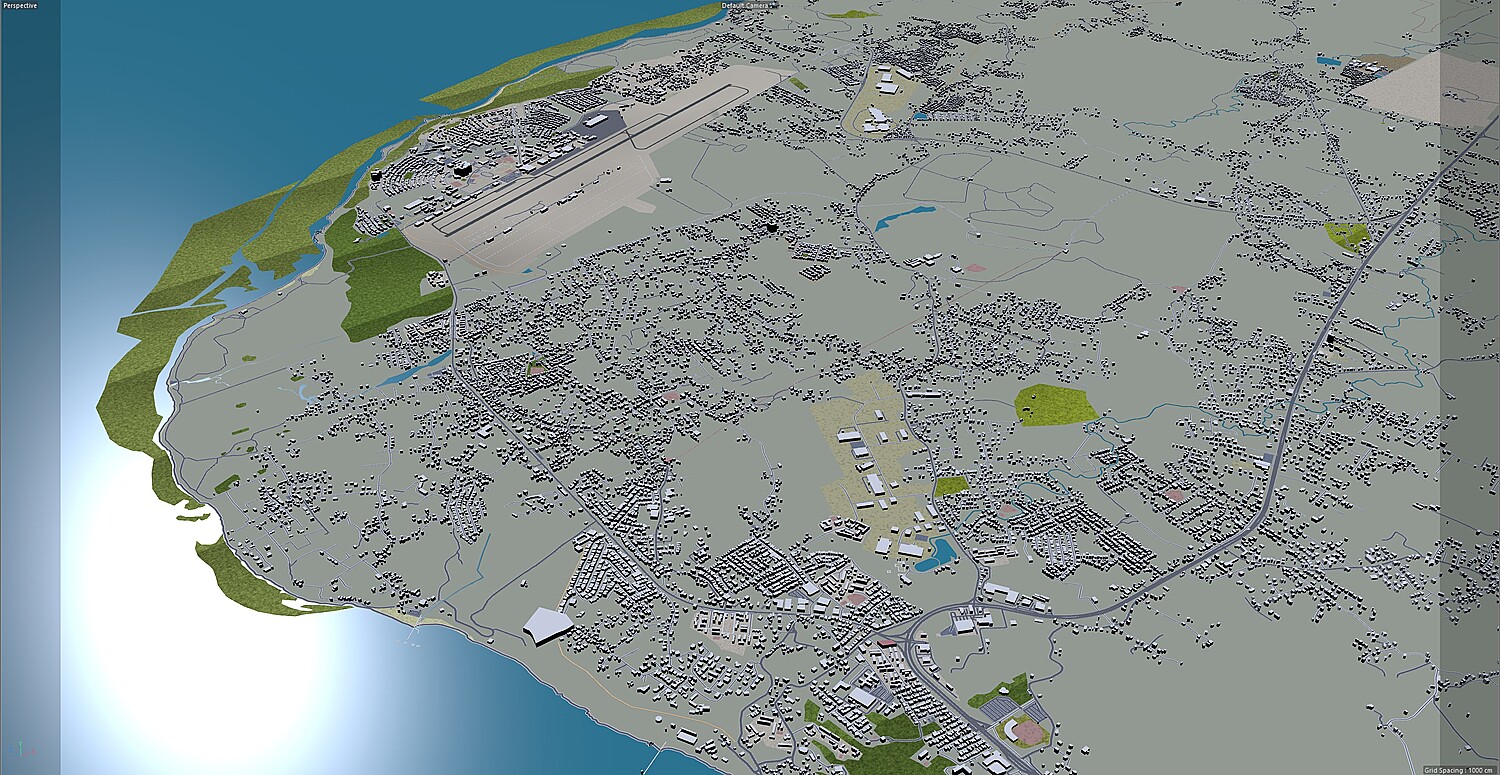 Puerto city Rico 3d model 200km