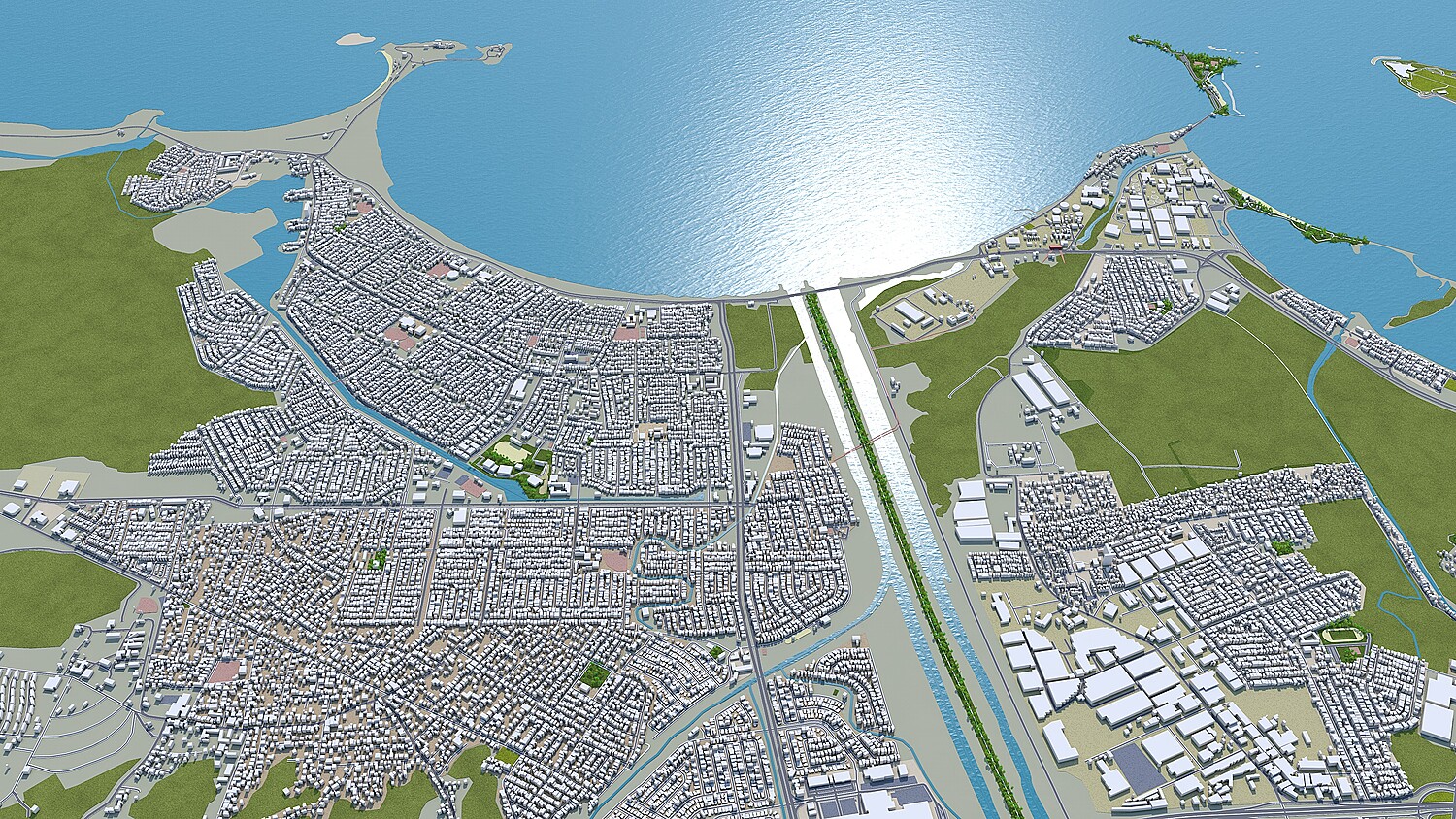 Puerto city Rico 3d model 200km