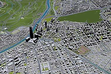 Santiago city Chile 3d model 60km