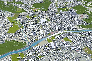 Santiago city Chile 3d model 60km