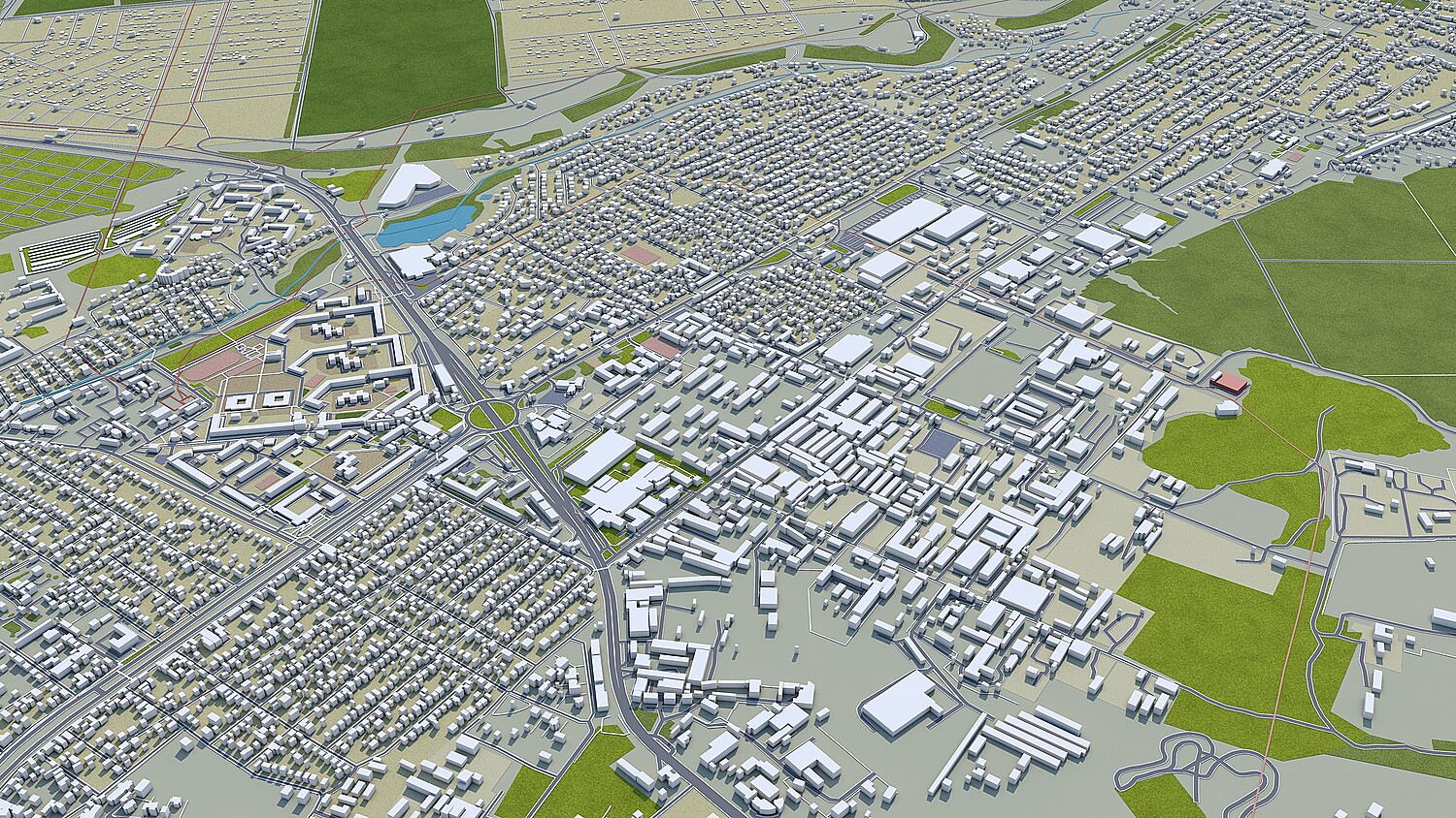 Simferopol city Crimean Peninsula 3d model 40km