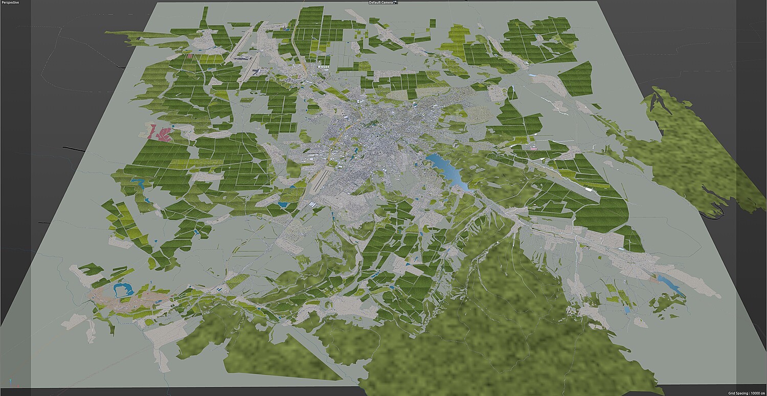 Simferopol city Crimean Peninsula 3d model 40km