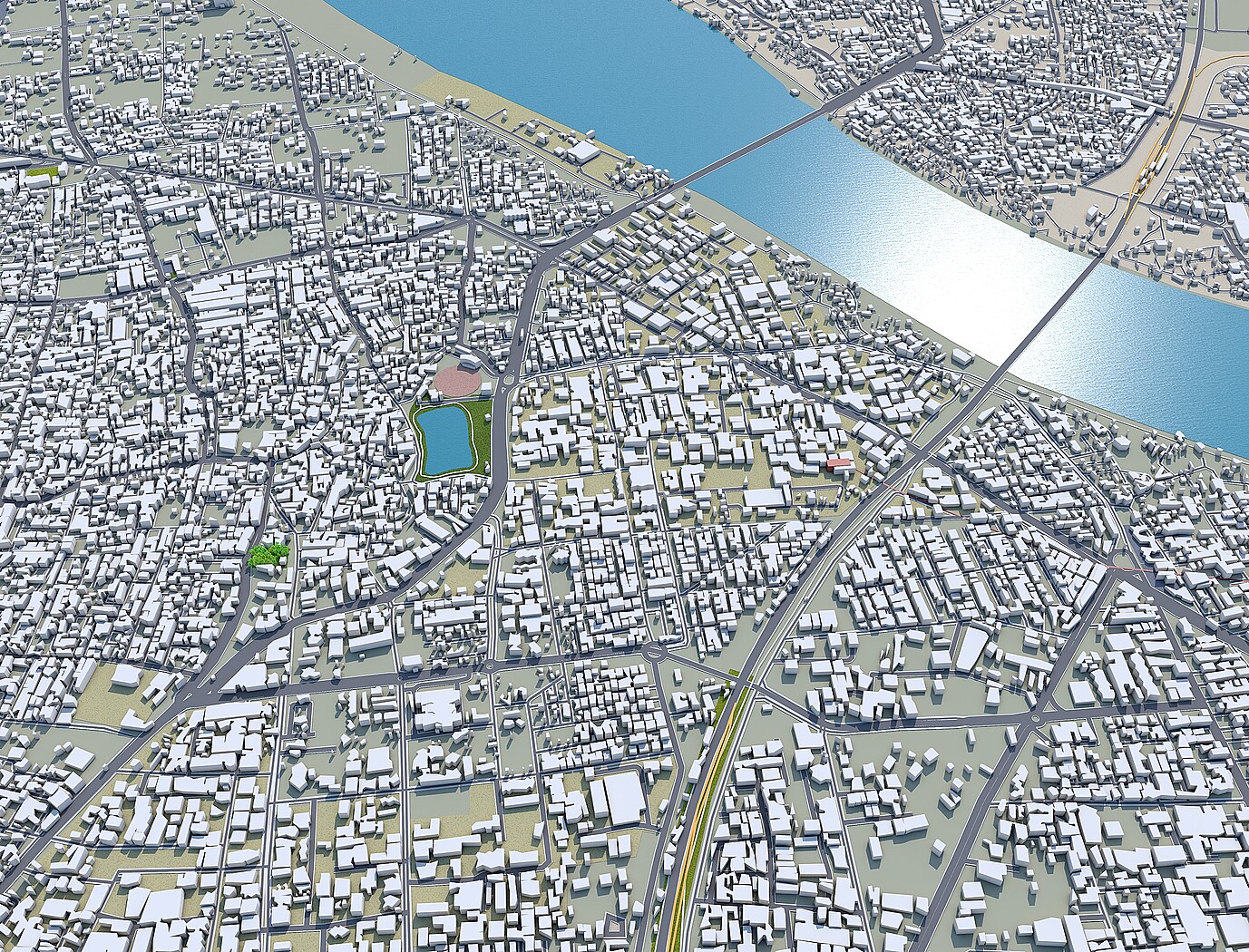 Surat city India 3d model 40km