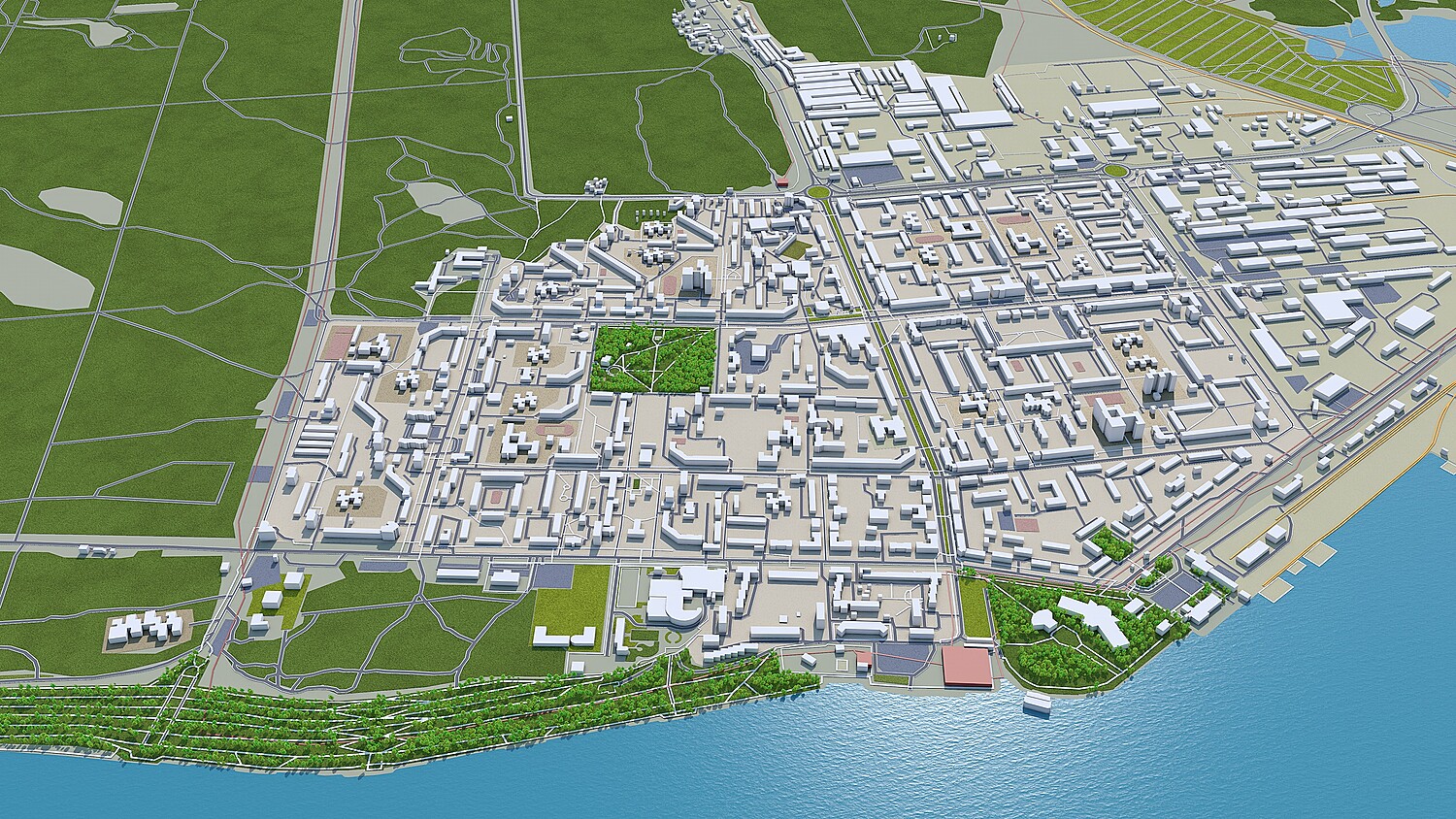 Tolyatti city Russia 3d model 60km