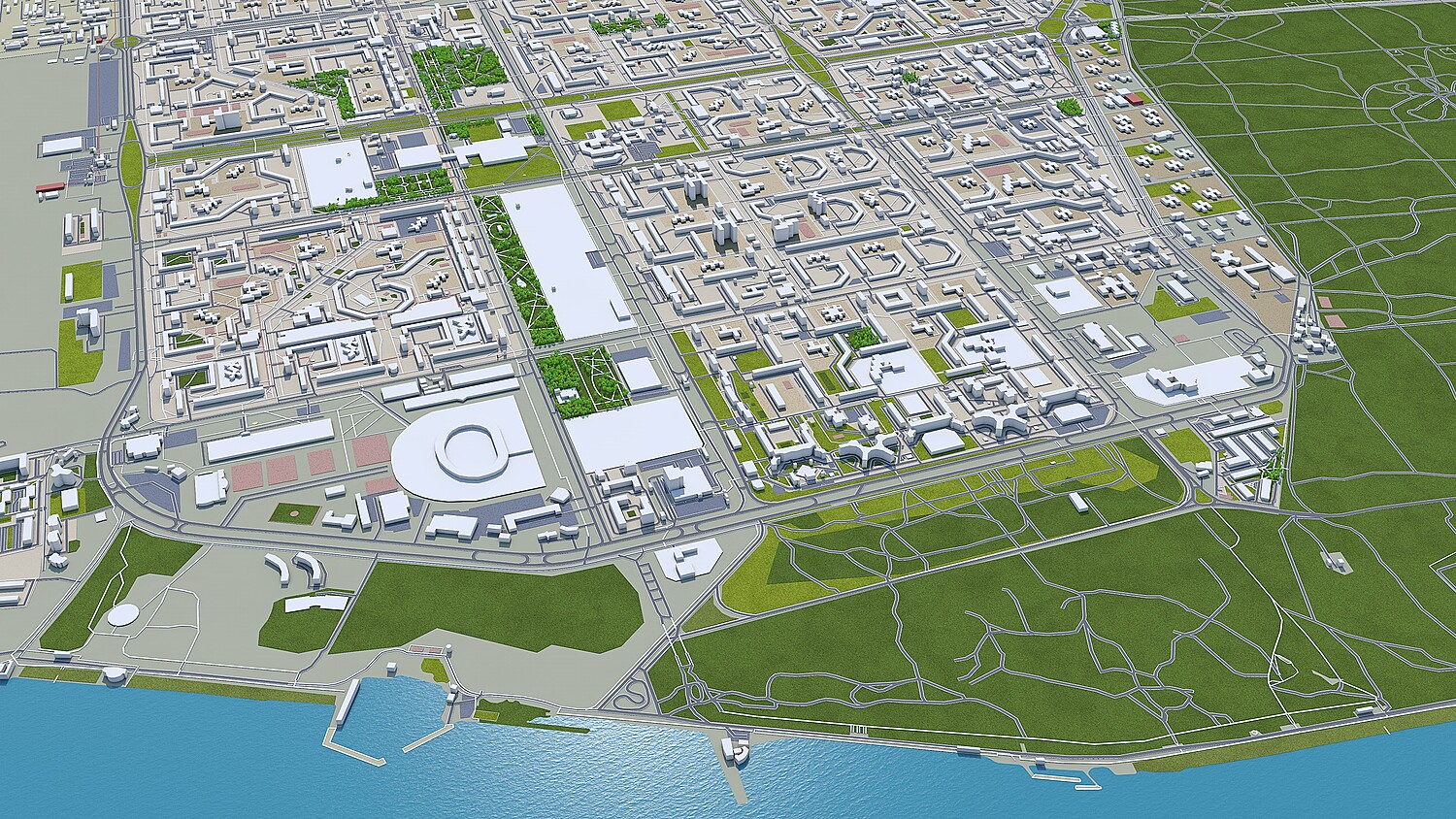 Tolyatti city Russia 3d model 60km