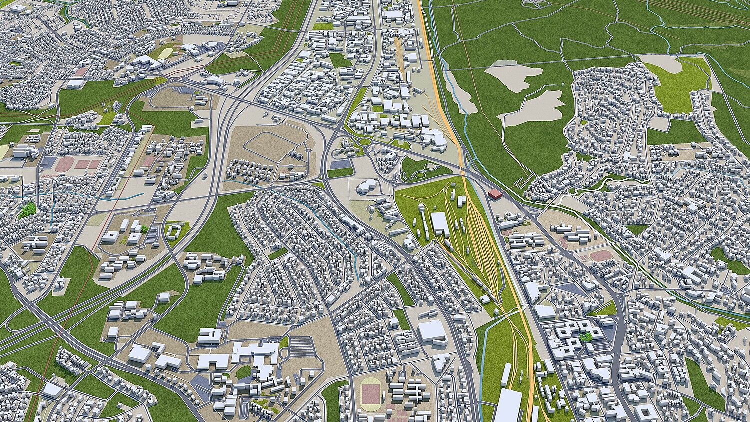 Windhoek city Namibia 3d model 40km