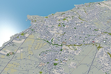 Paphos city Cyprus 3d model 30km