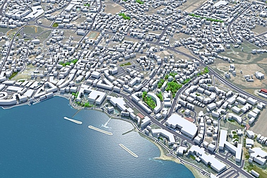 Paphos city Cyprus 3d model 30km