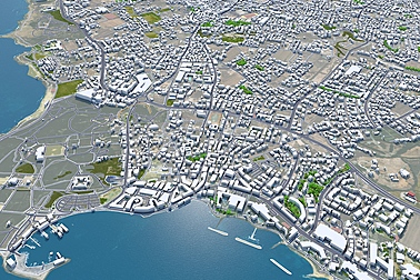 Paphos city Cyprus 3d model 30km