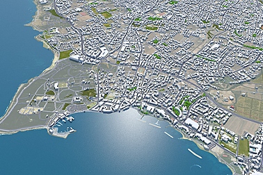 Paphos city Cyprus 3d model 30km