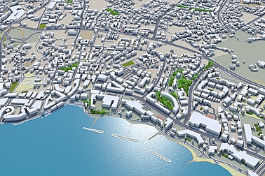 Paphos city Cyprus 3d model 30km