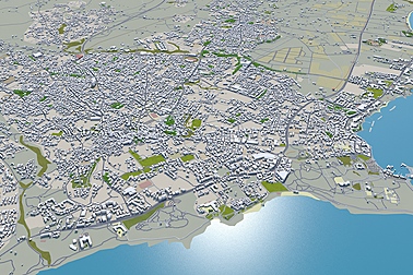 Paphos city Cyprus 3d model 30km