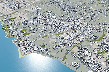 Paphos city Cyprus 3d model 30km