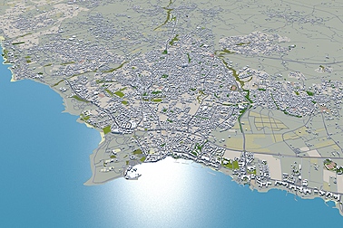 Paphos city Cyprus 3d model 30km