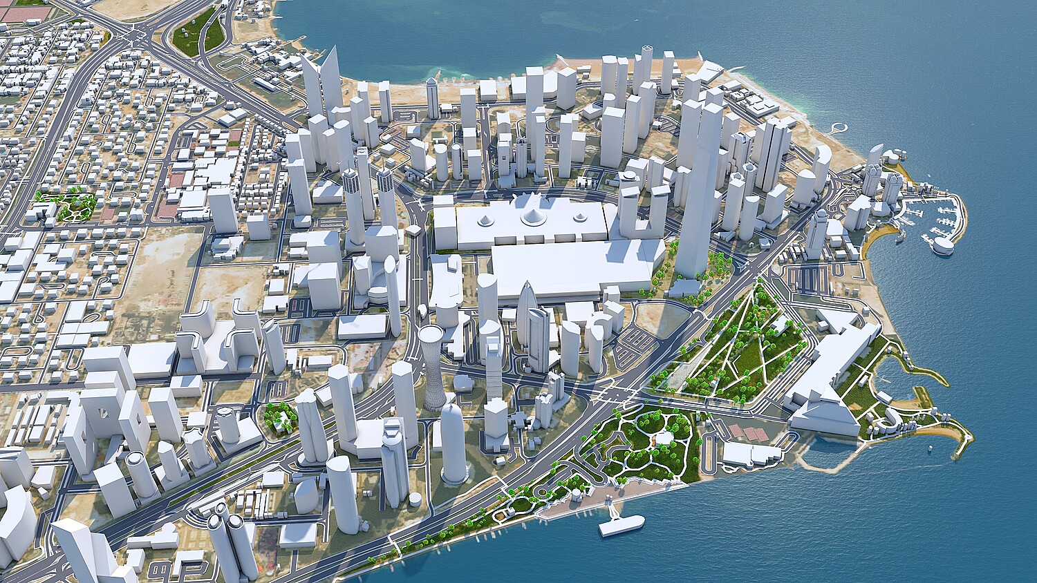 Qatar city 3d model 200km