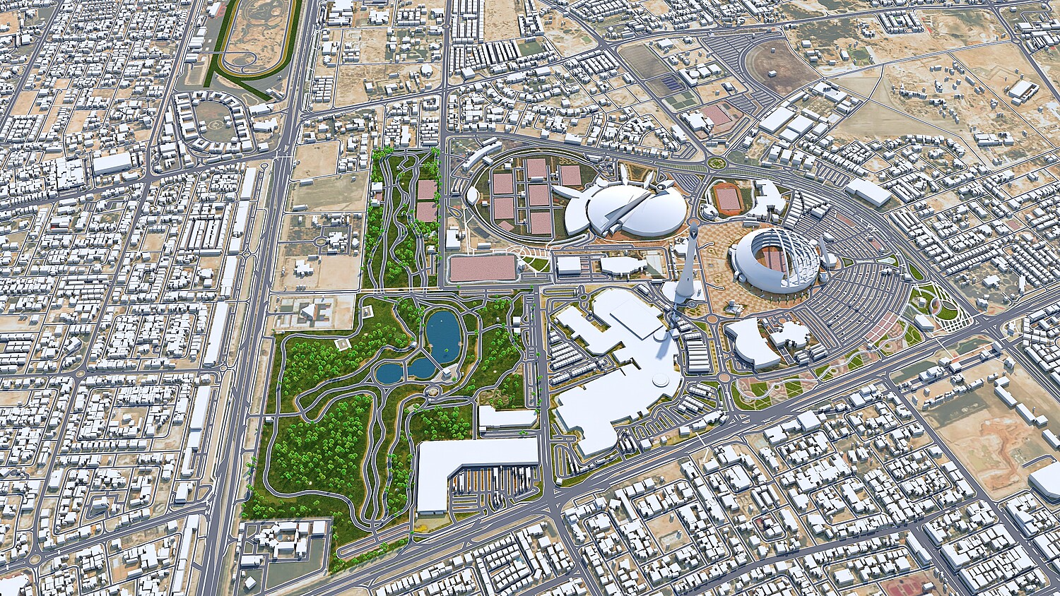 Qatar city 3d model 200km
