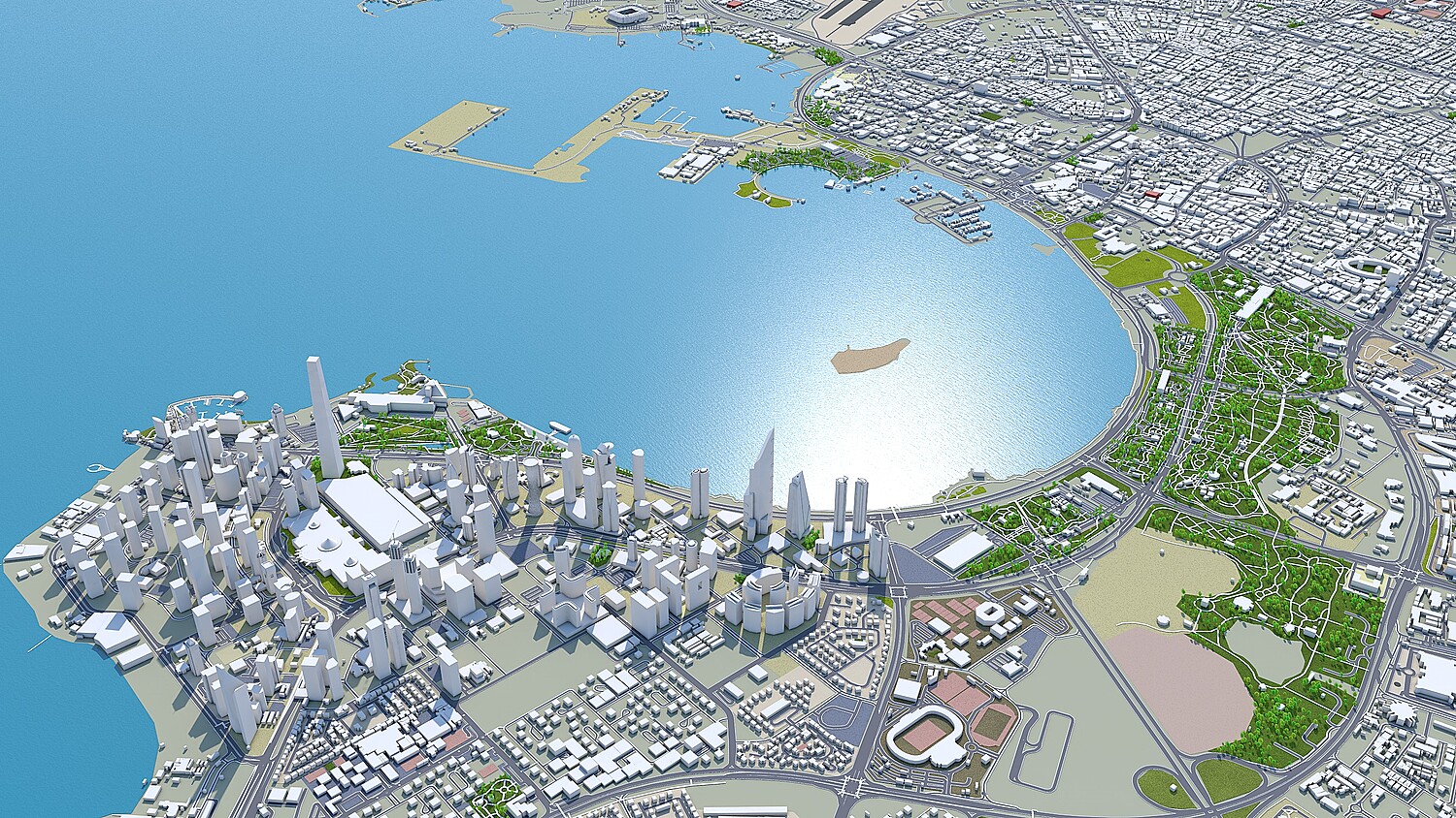 Qatar city 3d model 200km