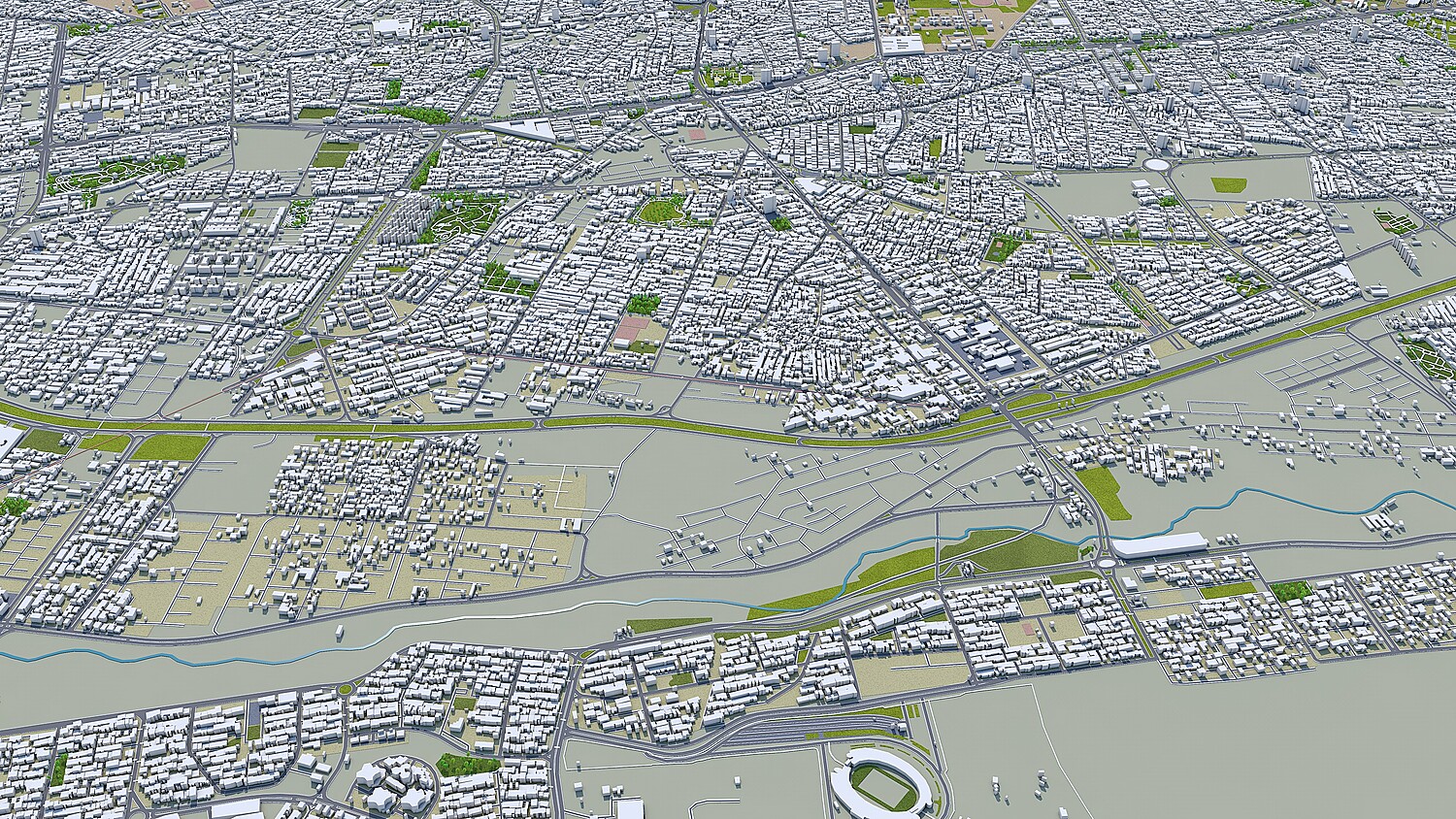 Shiraz city Iran 3d model 80km