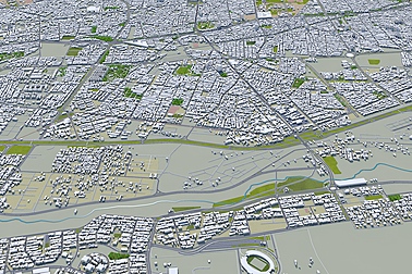 Shiraz city Iran 3d model 80km