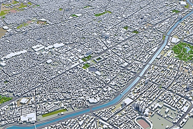 Shiraz city Iran 3d model 80km