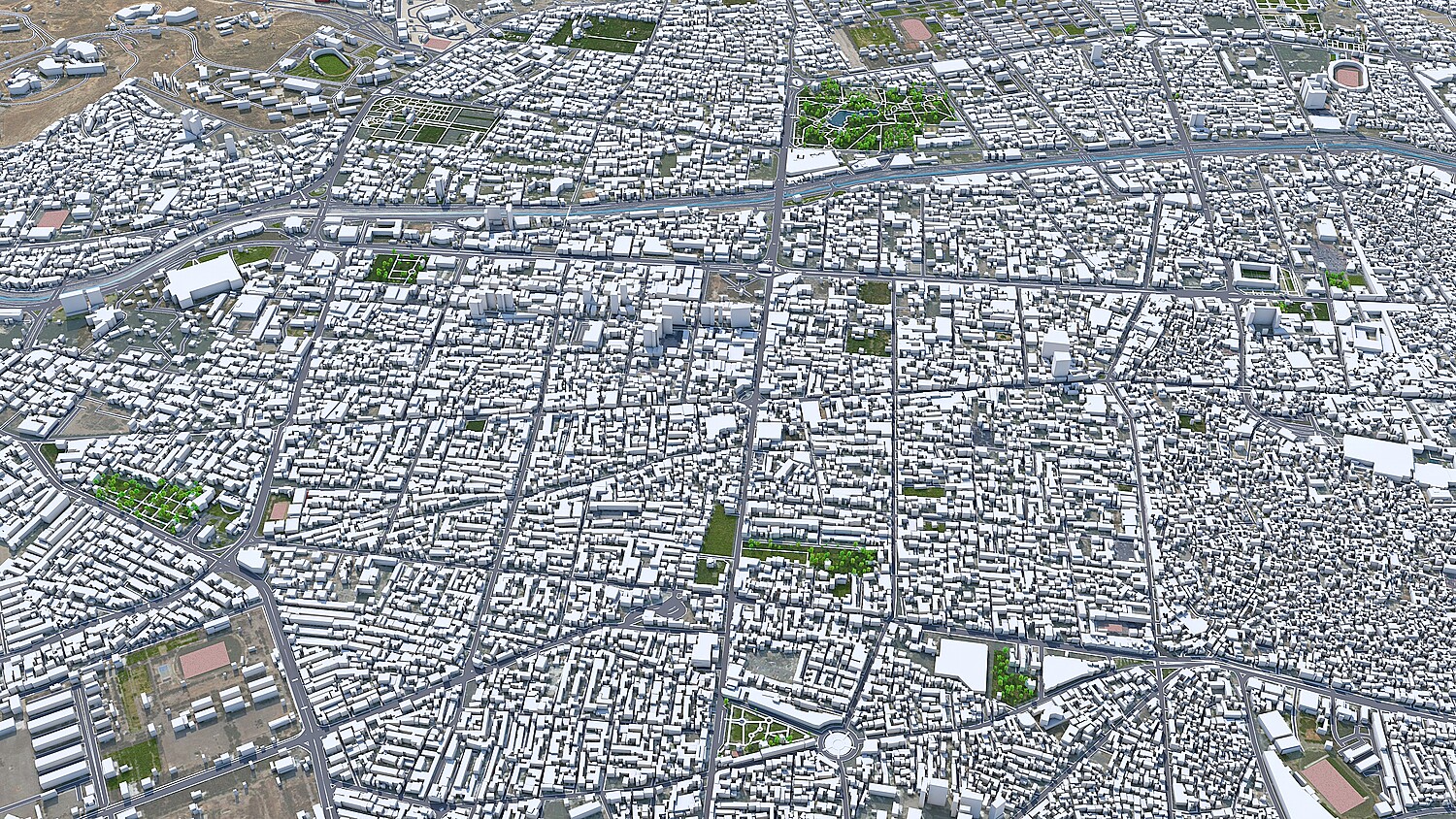 Shiraz city Iran 3d model 80km