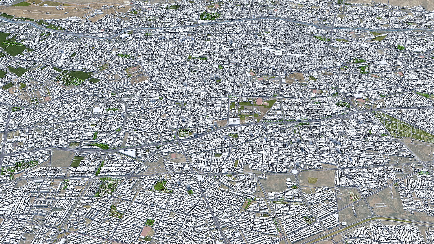 Shiraz city Iran 3d model 80km