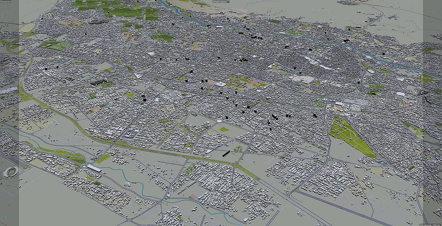 Shiraz city Iran 3d model 80km