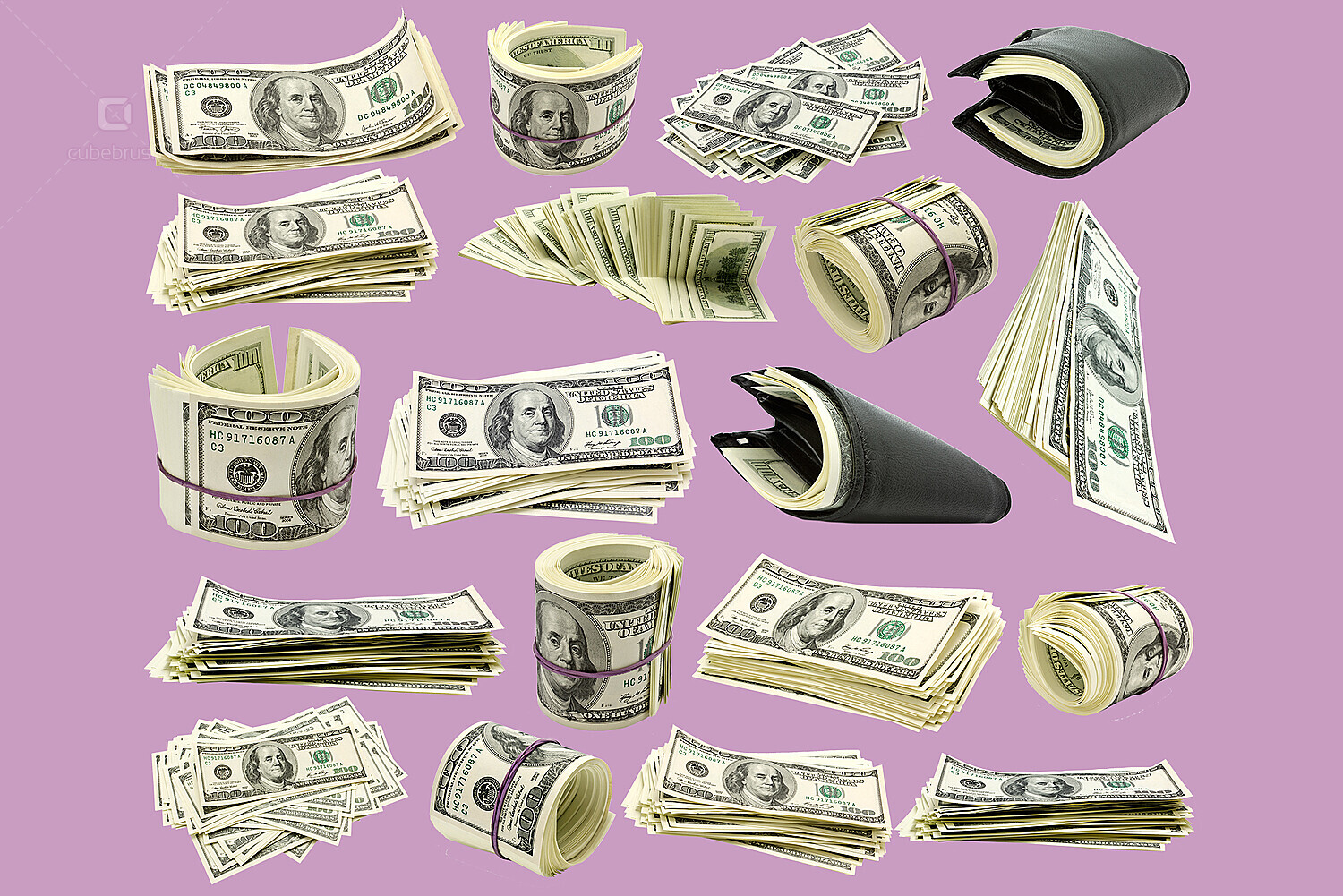 60 Money Overlays PNG, Cash Overlays, USD currency