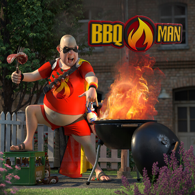 The Fearless German BBQ Hero - Cubebrush